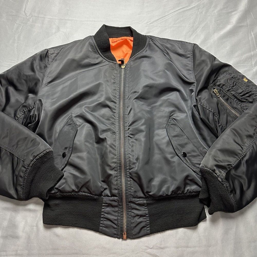 Vtg Alpha Industries Ma-1 Flyer Jacket Men Xl Reversi… - Gem